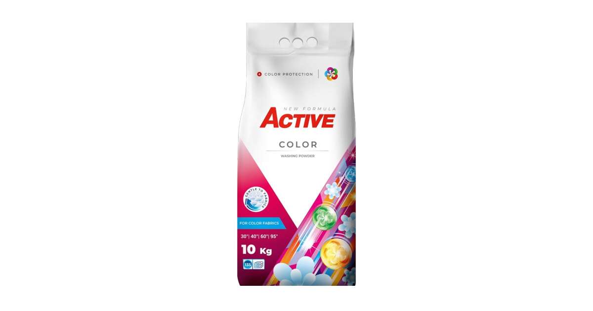 Mosópor 10 kg (130 mosás) zsákos színes ruhákhoz active color | Pepita.hu