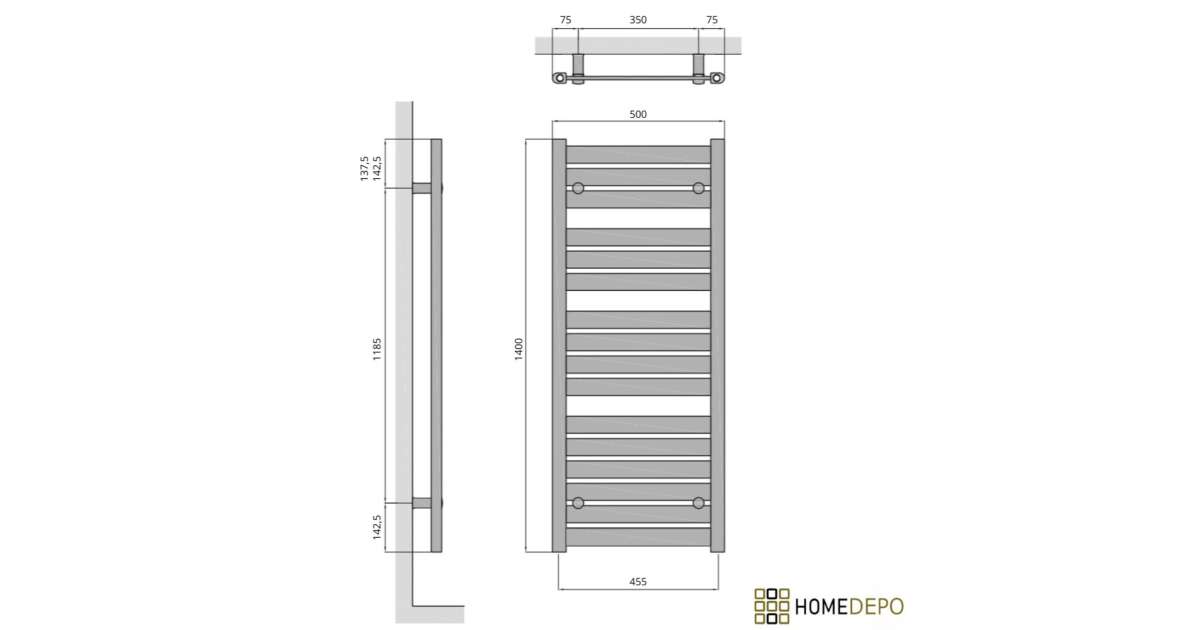 HD Apollo Törölközőszárító Radiátor - Króm - 1400x500 mm | Pepita.hu