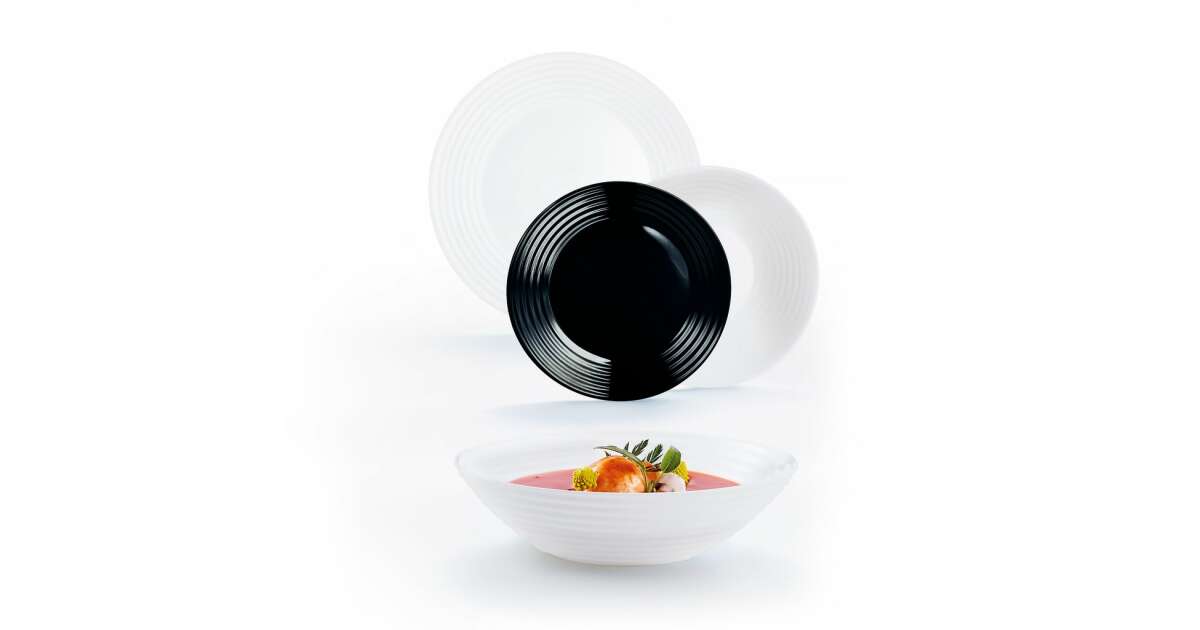 Luminarc Harena 18-piece Dinner Set #black-white | Pepita.com