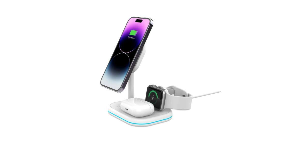 Tech-Protect QI15W-A27 3in1 inductive charger with stand with MagSafe ...