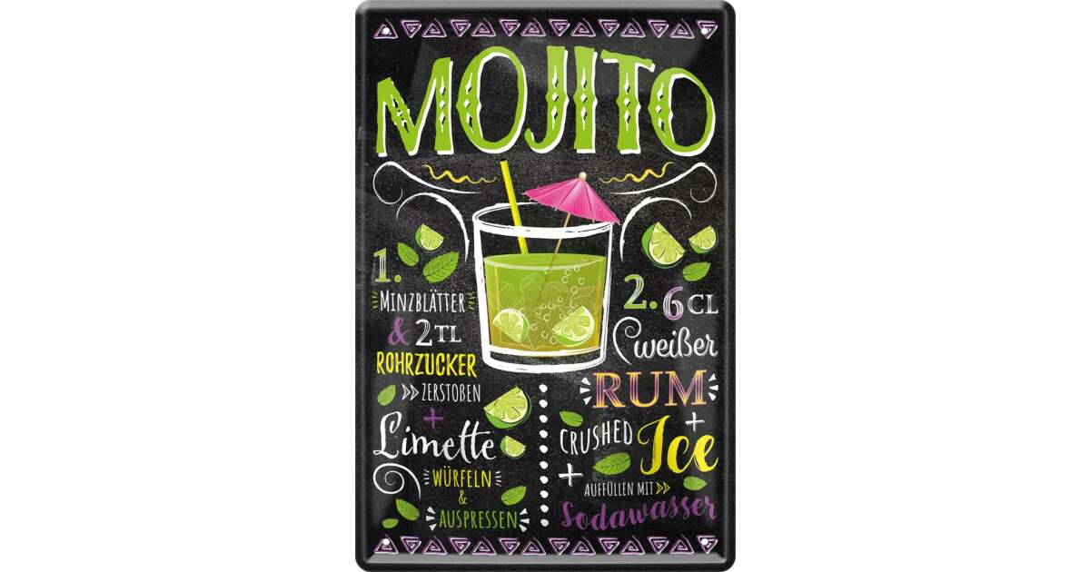 RETRO MOJITO - Fémtábla | Pepita.hu
