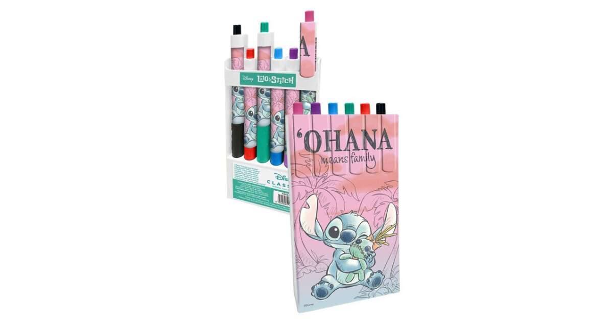 Disney Lilo és Stitch, A csillagkutya Cheeky színestoll szett 6 db-os ...