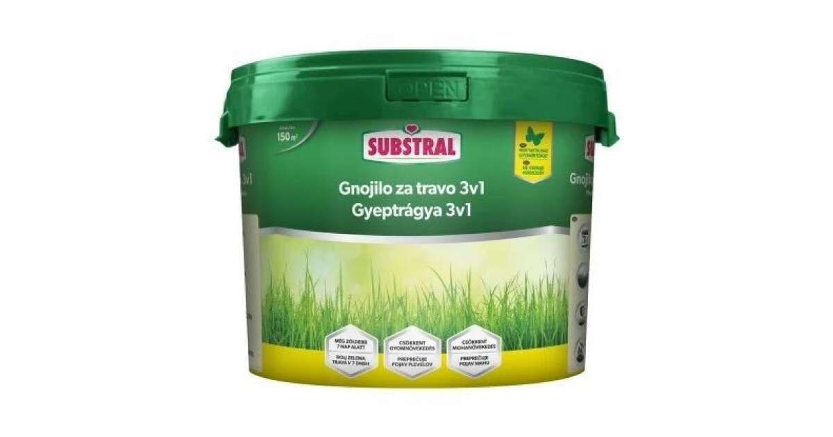 Substral Gyeptrágya 3 az 1-ben - Moha, Gyomirtás, Tápanyag - 4,5 kg ...