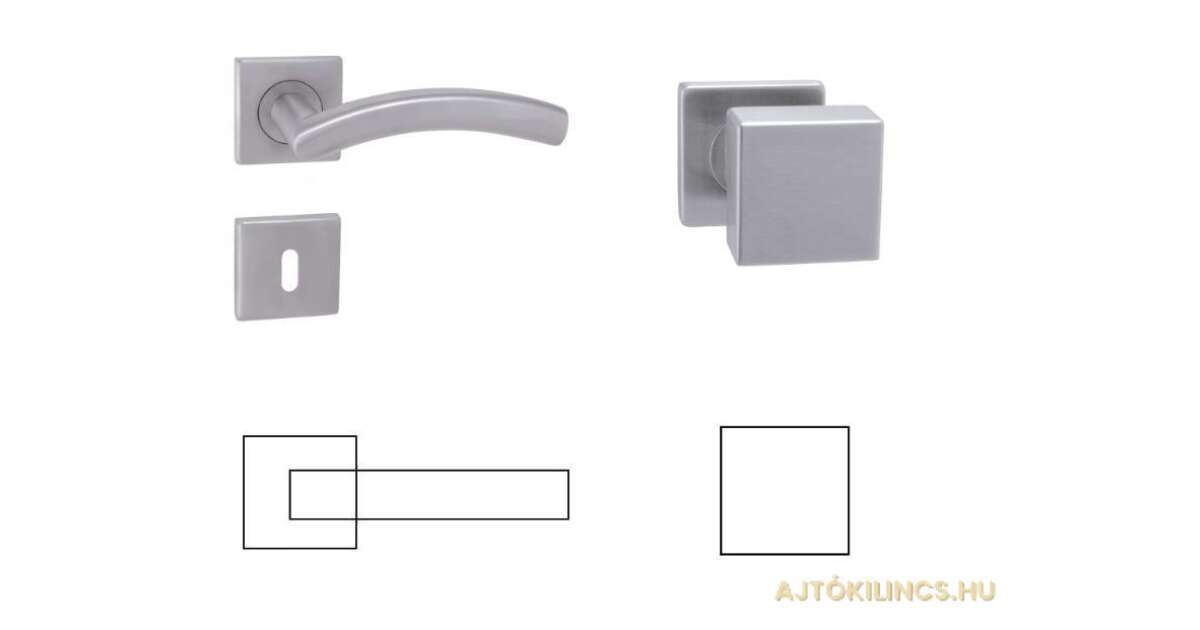 Alex Din Fix Csapos Négyzetrozettás Rozsdamentes Inox BB Gomb/Kilincs ...