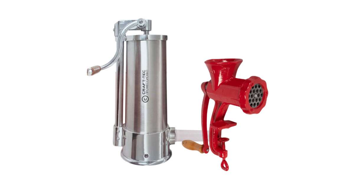 Masina de umplut carnati 6 kg vertical + Masina de tocat carne manuala ...