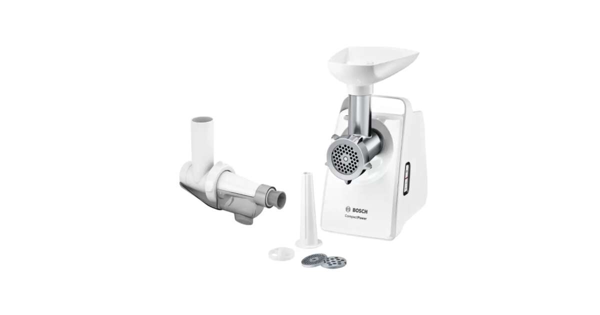 Bosch MFW3X15W húsdaráló, 500 W , 2,5 kg/perc - tárcsa: 2,7 / 4 / 8 mm ...