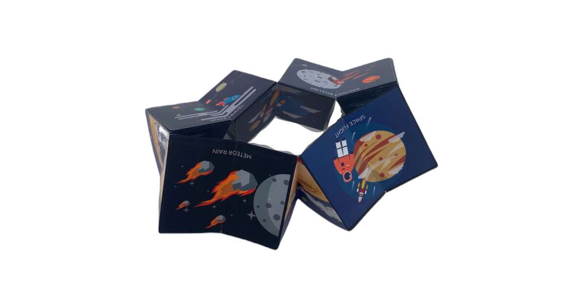 Kosmos logikai kocka puzzle bolygók képeivel, 10x10x3 cm | Pepita.hu