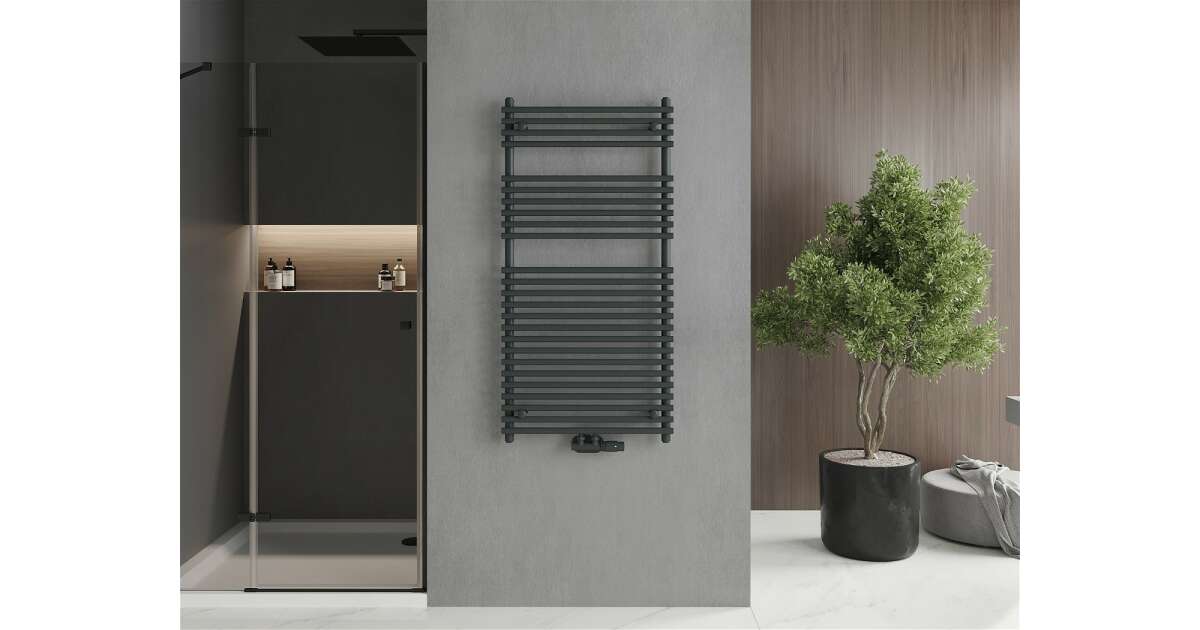 Mexen Sol Fürdöszobai radiátor 1200 x 600 mm, 658 W, antracit - W125 ...