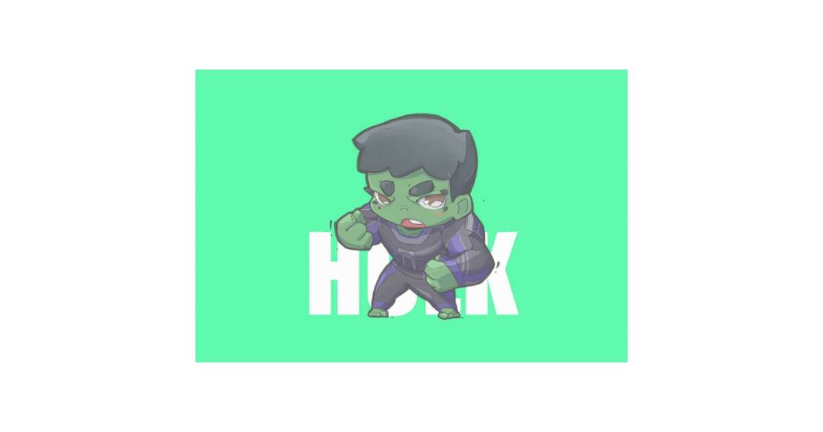 Poster Hulk Chibi, 61x90cm, Zumzeria ® | Pepita.com
