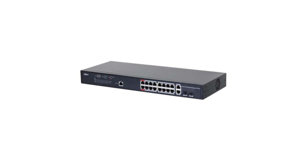 Switch Gigabit Dahua PFS4218-16GT-130 cu 18 porturi, 16 porturi PoE ...