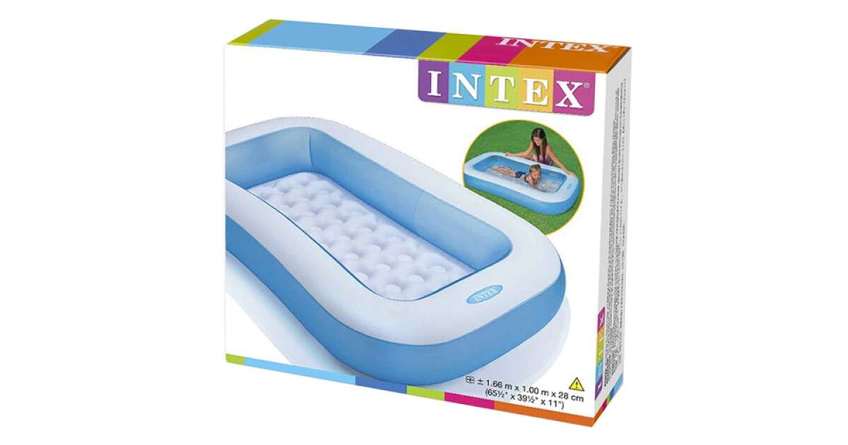 Intex Gyerek Felfújható Medence - Halványkék - 166x100x25 cm | Pepita.hu