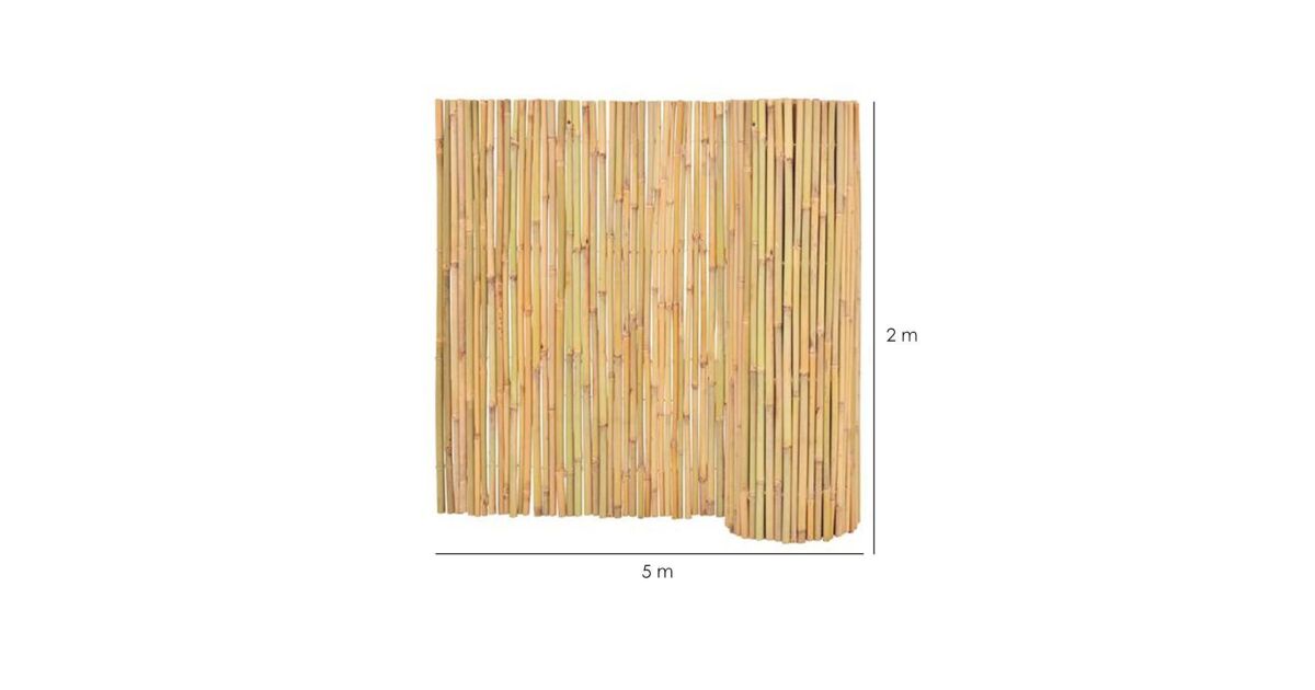 Zaun/Sichtschutz aus natürlichem Bambus, 5x2 m, verzinkter Draht ...