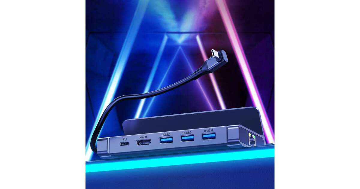 Choetech M50 HUB for Steam Deck USB-C - USB-C PD/USB-A/HDMI/RJ45 - Gray ...