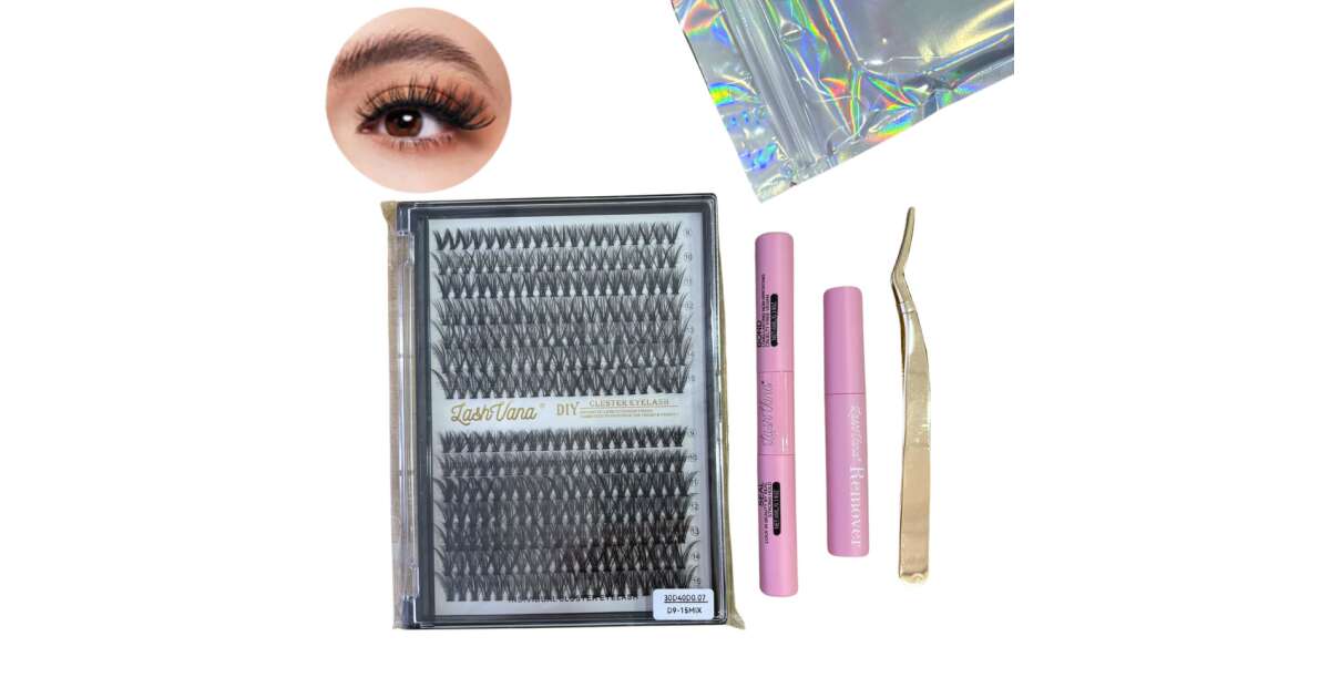 Tincses Műszempilla Készlet 2 az 1-ben Ragasztó és Fixálóval, Ragasztó ...