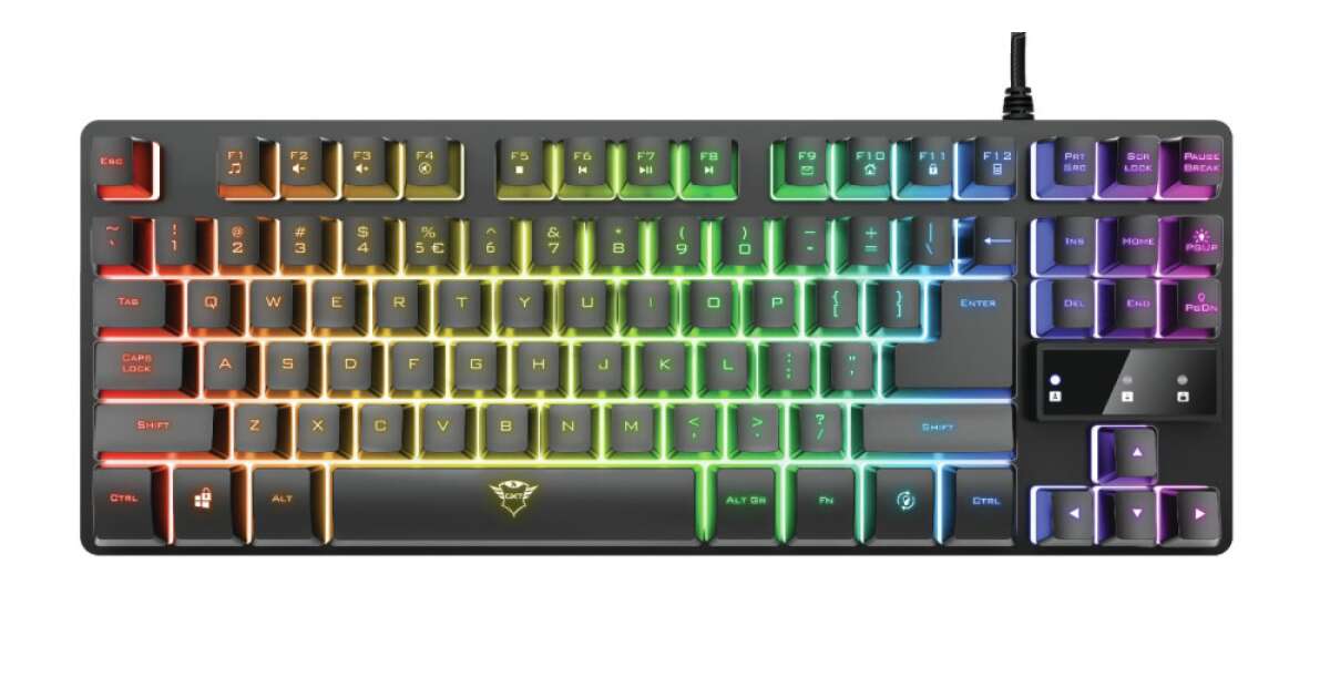 Trust Billentyűzet Gamer - GXT 833 Thado (RGB LED háttérvilágítás; TKL ...
