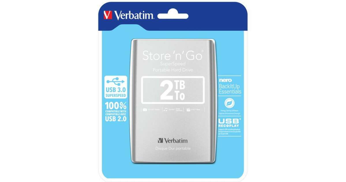 Verbatim 2TB 2,5 USB3.0 Store n Go Silver | Pepita.hu
