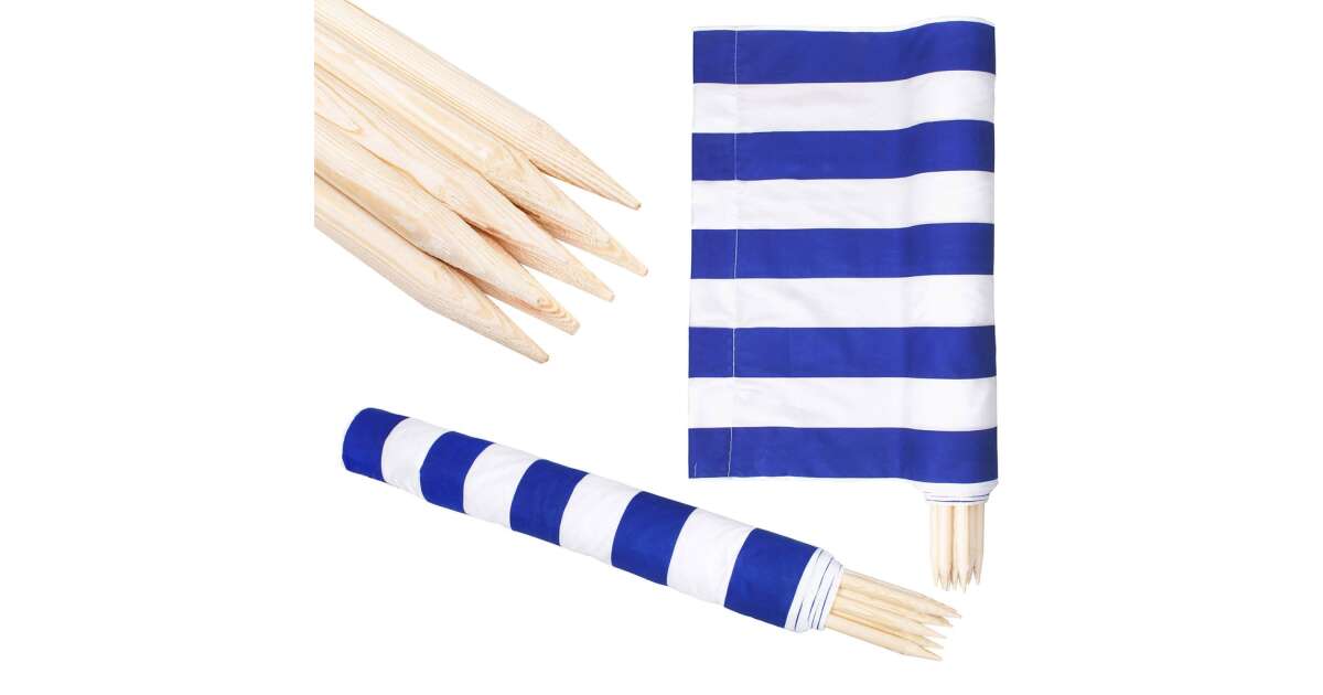 Strand paraván 6m kék és fehér | Pepita.hu