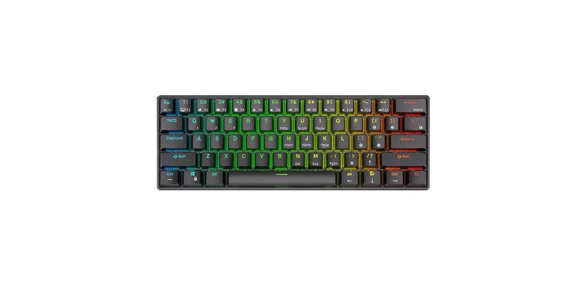 Royal Kludge RK61 RGB Mechanikus Billentyűzet - Barna Kapcsoló - 61 ...
