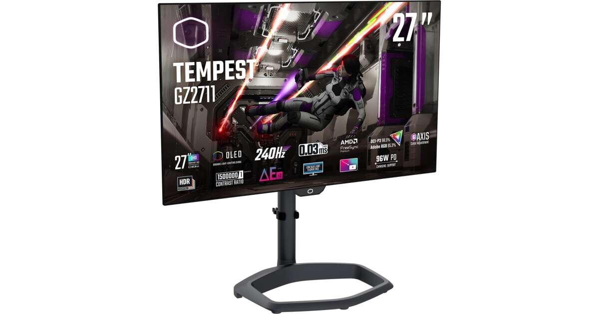 Cooler Master GZ2711 - 27 - LED monitor, fekete, QHD, AMD Free-Sync ...