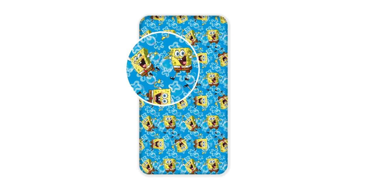 SpongyaBob gumis lepedő 90x200 cm (Blue) | Pepita.hu