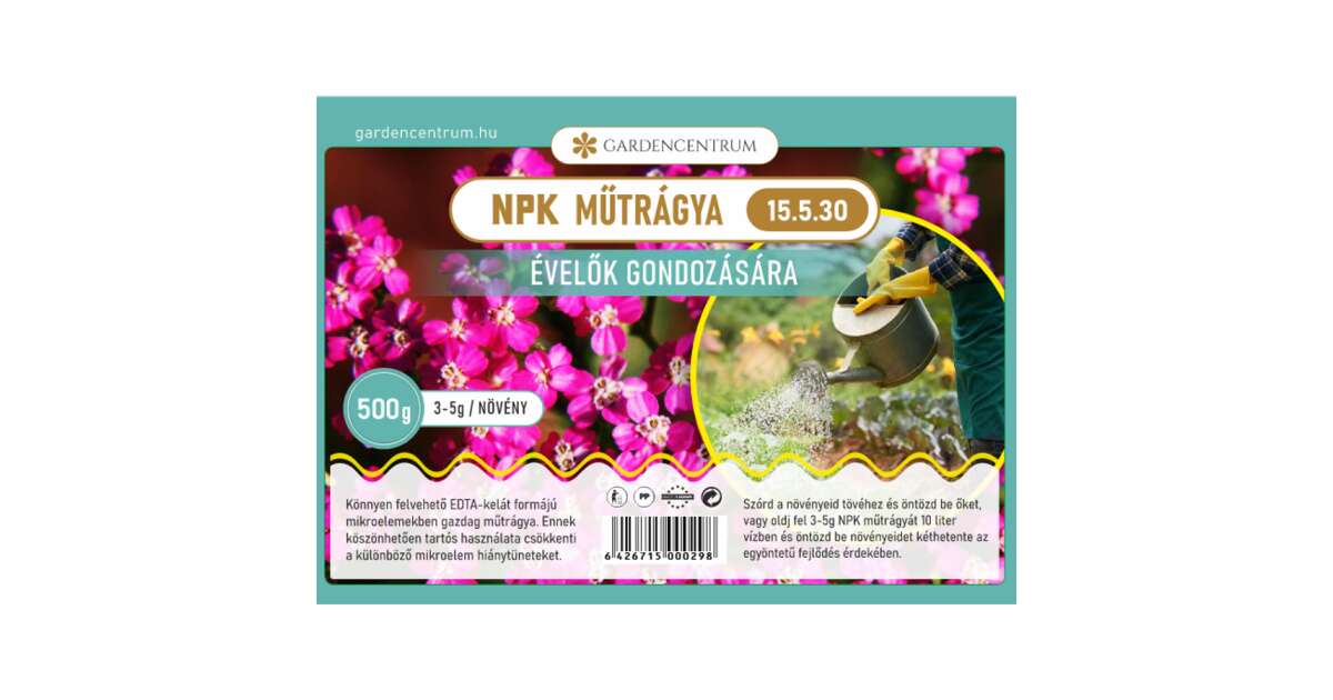 Gardencentrum Évelő NPK 15.5.30 Műtrágya - 500g | Pepita.hu