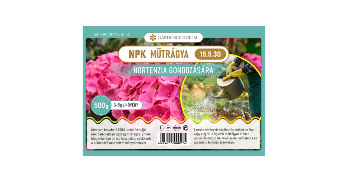 Gardencentrum Hortenzia NPK Műtrágya - 500g | Pepita.hu