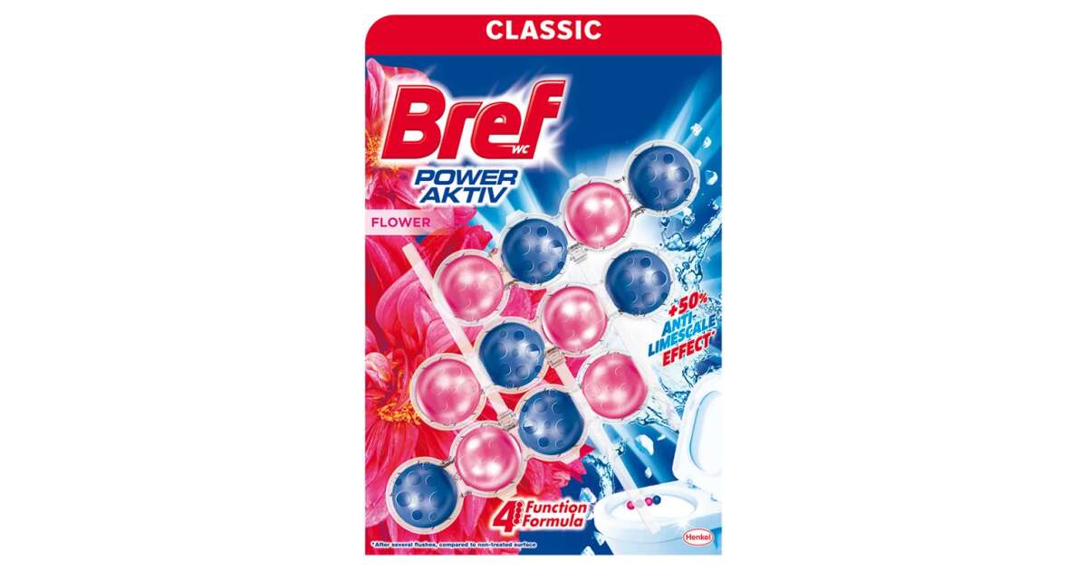 Bref Power Aktiv Flower WC frissítő 3x50g | Pepita.hu
