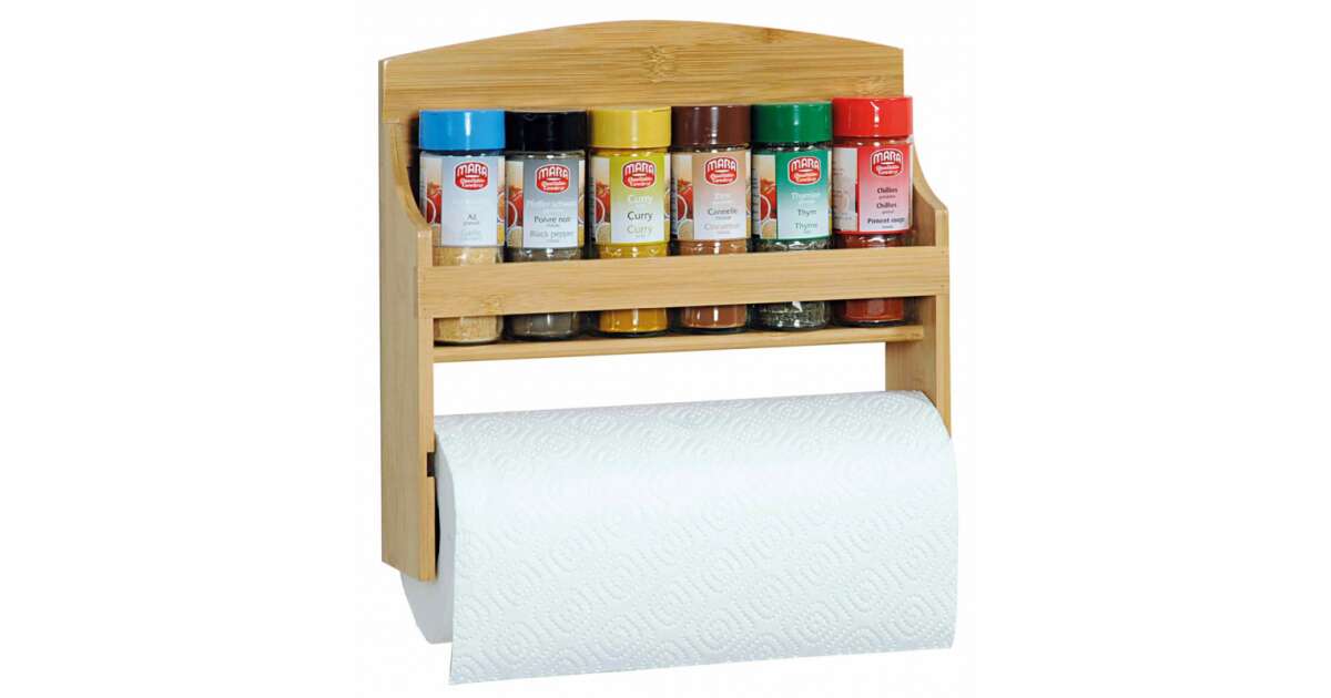 Organizator de bucatarie Kesper 58038, 6 borcane, 110 ml, Suport role ...