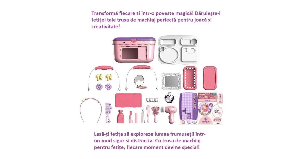 Trusa de machiaj pentru copii, Set Make-Up BUGHY'S,Design inedit ...