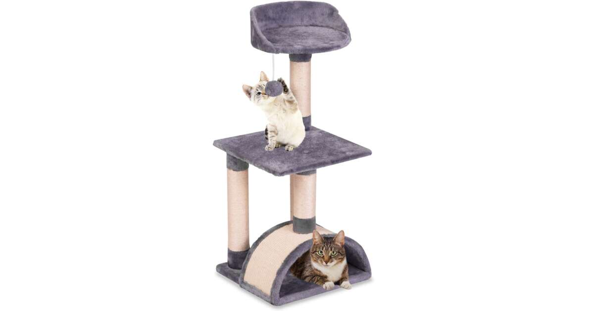 PetHaus Scratching post și șezlong pentru pisici 83cm - Gri, Bej | Pepita.com