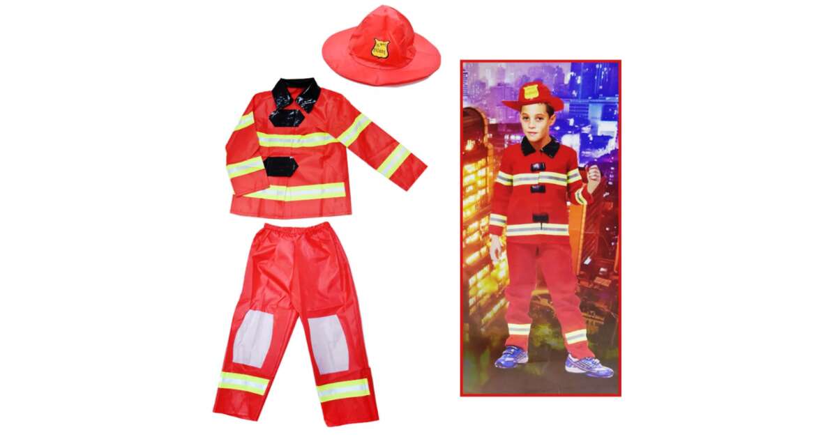 BBJ Tűzoltó Jelmez - Gyerek L (120-130 cm) | Pepita.hu