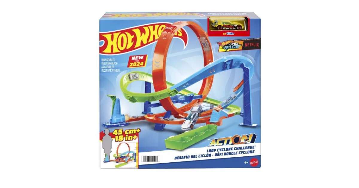 Hot Wheels Action Loop Cyclone Challenge Pályaszett - 45cm+ | Pepita.hu