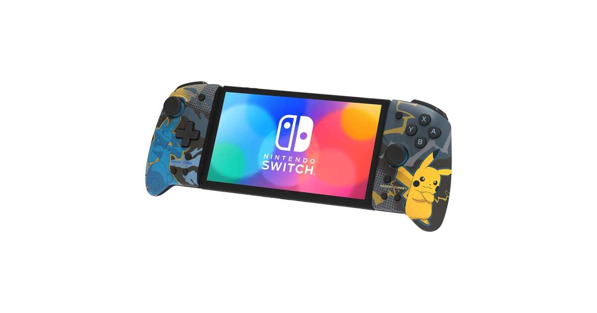Set 2 Controllere Hori Split Pad Pro Lucario & Pikachu pentru Nintendo ...