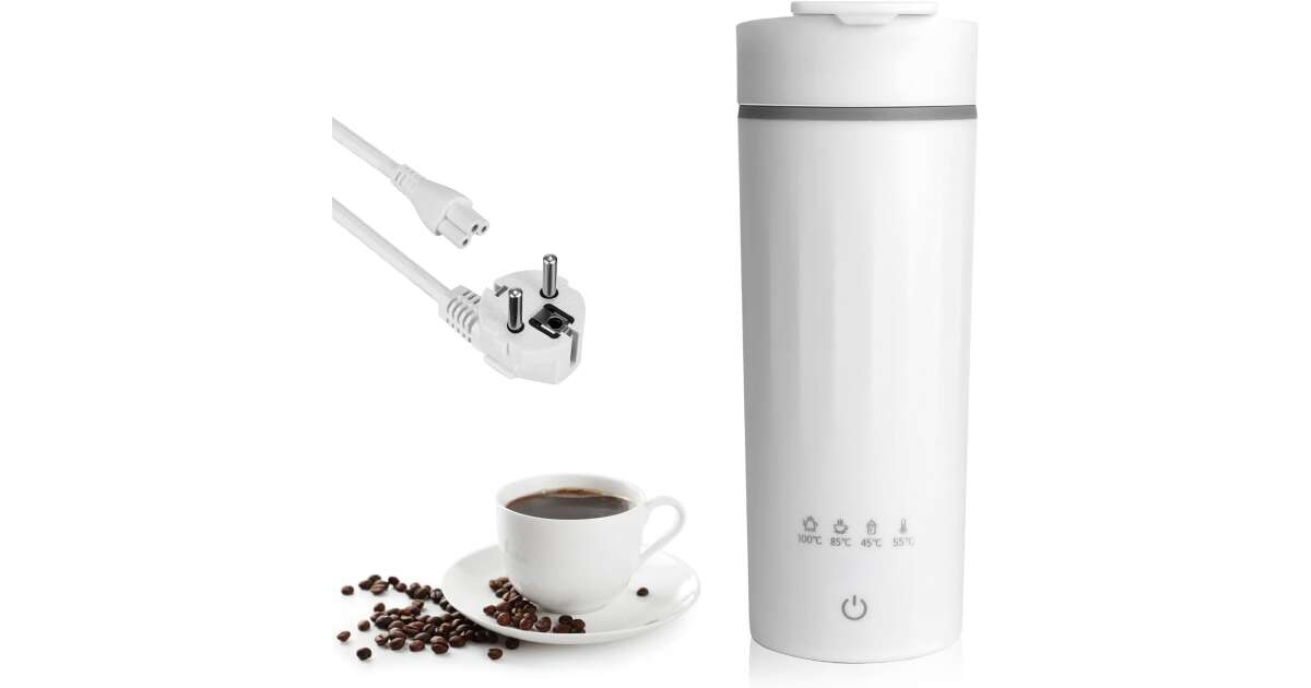 Fierbator portabil, termos electric, cafea, ceai, lapte, apa, 500 ml ...