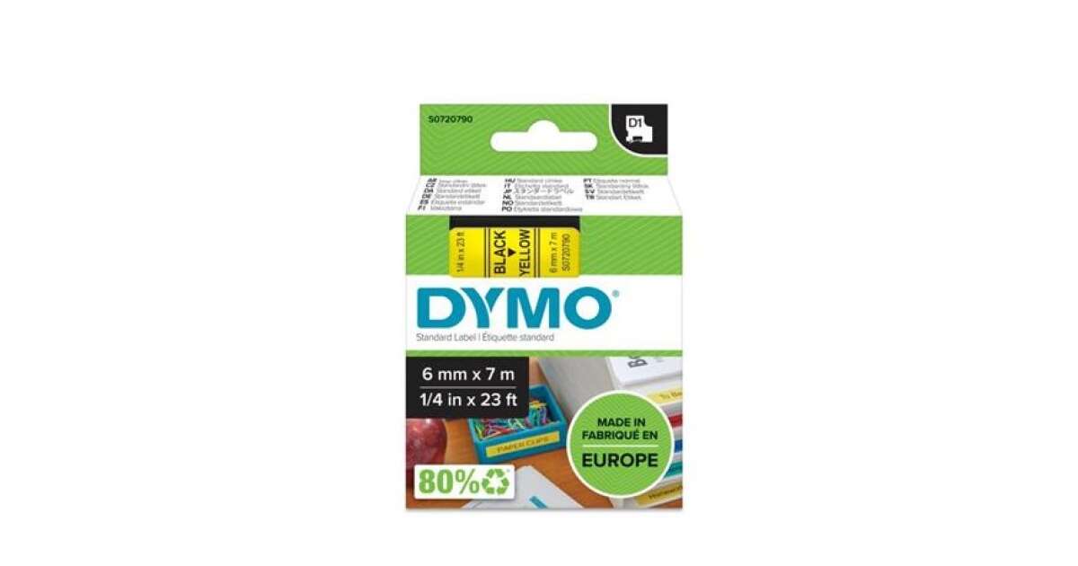 DYMO D1 -Standard Labels - Black on White - 6mm x 7m | Pepita.hu