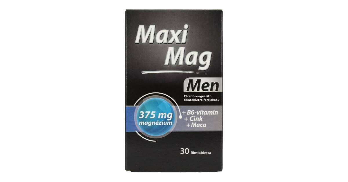 Maxi Mag Men - Magnézium, B6-vitamin, Cink, Maca - 30 filmtabletta ...