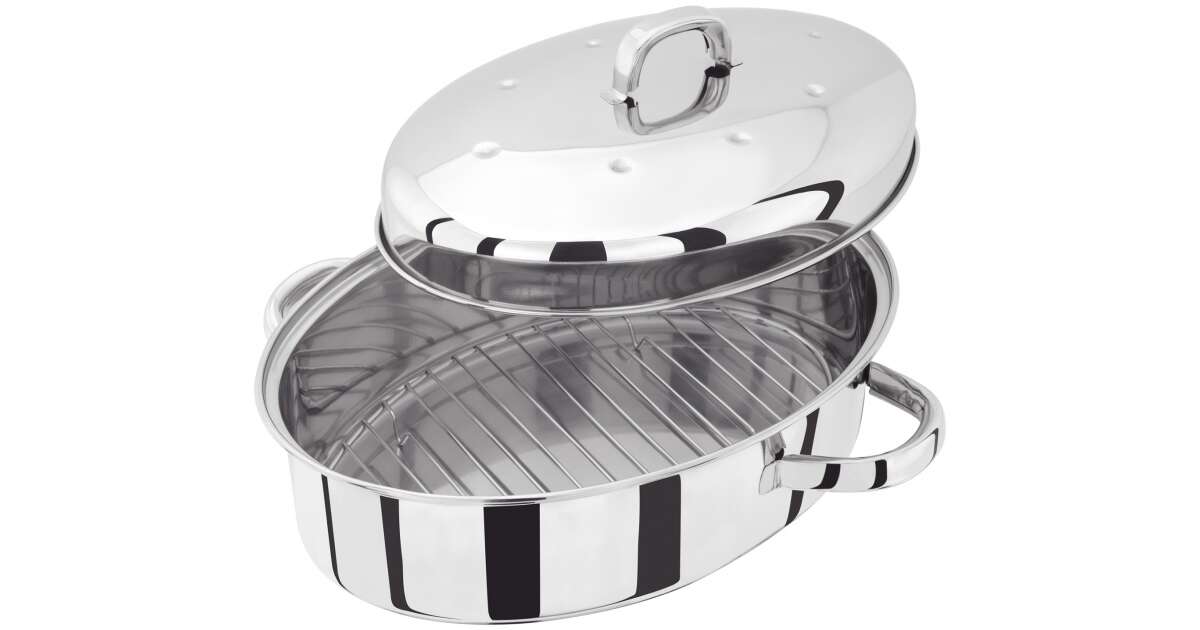 Tava ovala cu gratar Judge Speciality Cookware, otel inoxidabil ...