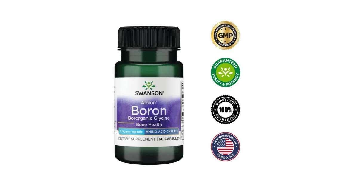 Swanson Boron Bororganikus Glicin - 6 mg - 60 kapszula | Pepita.hu