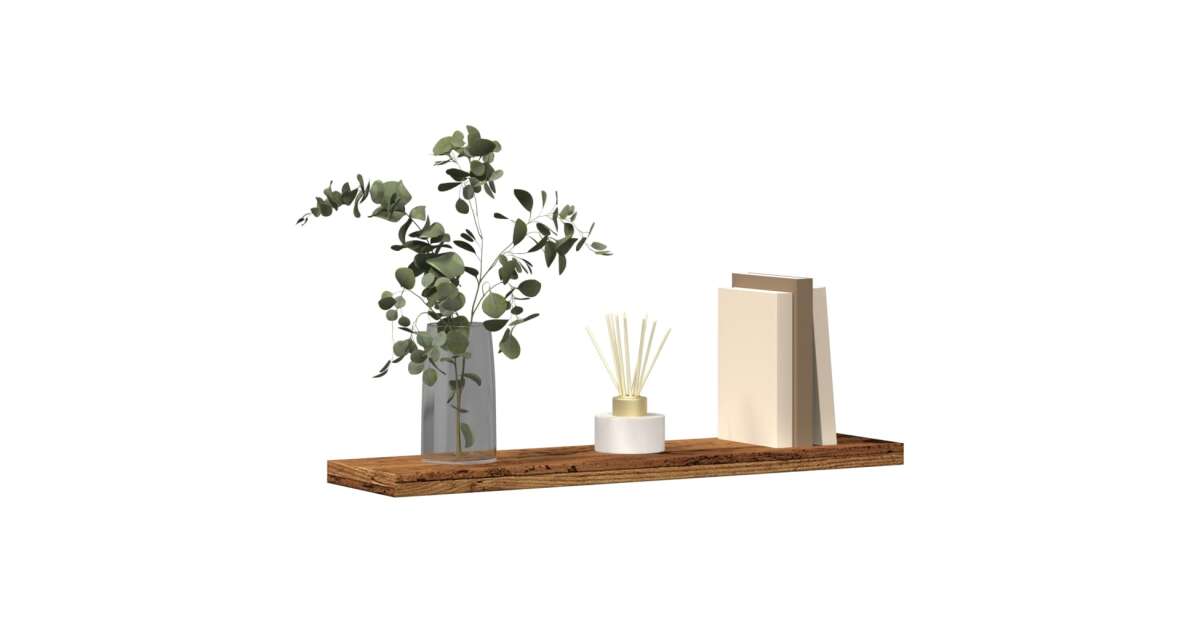 vidaXL Antik Fa Fali Polc - 4 db - 40x10x1,5 cm | Pepita.hu