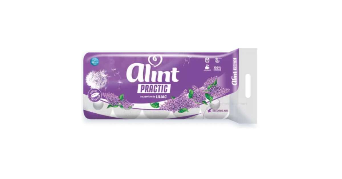 Pufina Alint practic hartie igienica liliac 3str 10role | Pepita.com