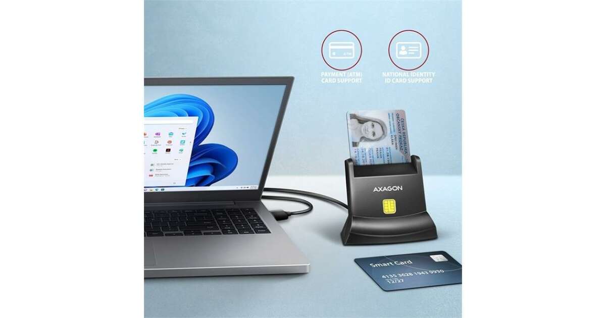 Axagon CRE-SM4N USB Smart card StandReader cititor de carduri ...