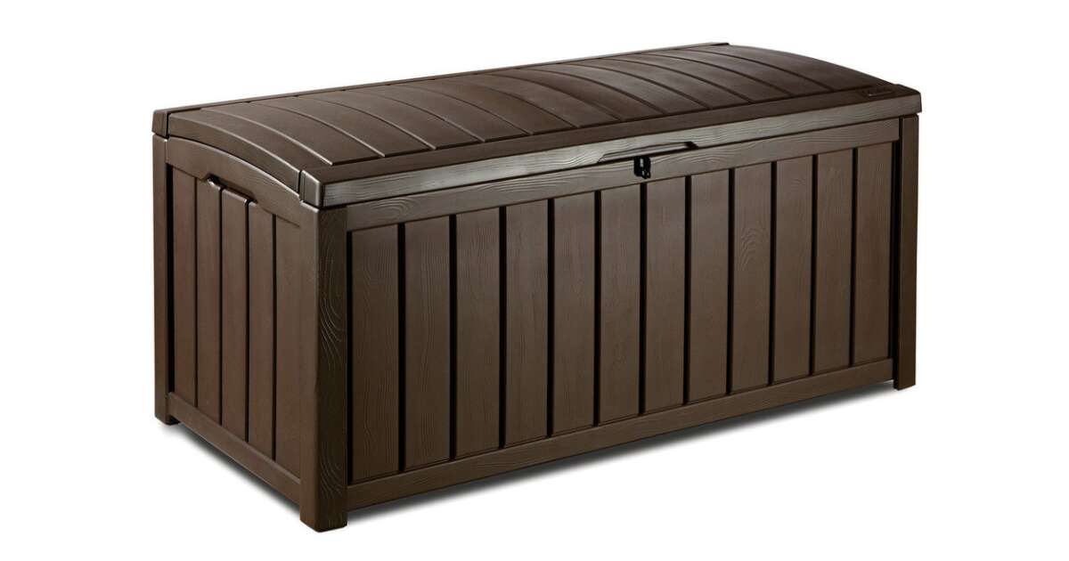 Keter Glenwood box műanyag kerti tároló doboz, barna - 390 L | Pepita.hu