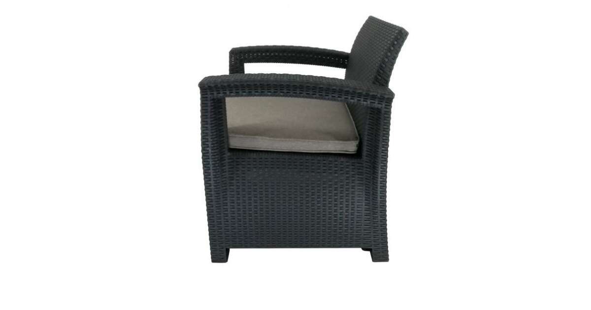 Set mobilier de gradina - Antracit - 2 scaune, masa | Pepita.com