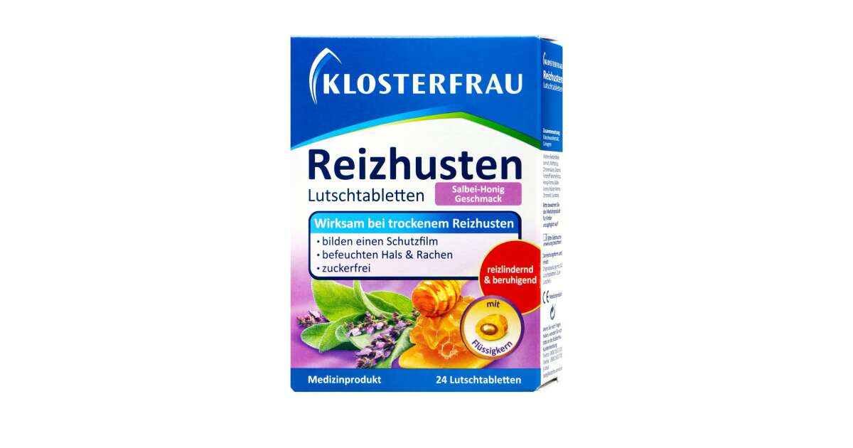 Pastile pentru tuse iritabila Klosterfrau Salvie-Miere, 24 buc | Pepita.com