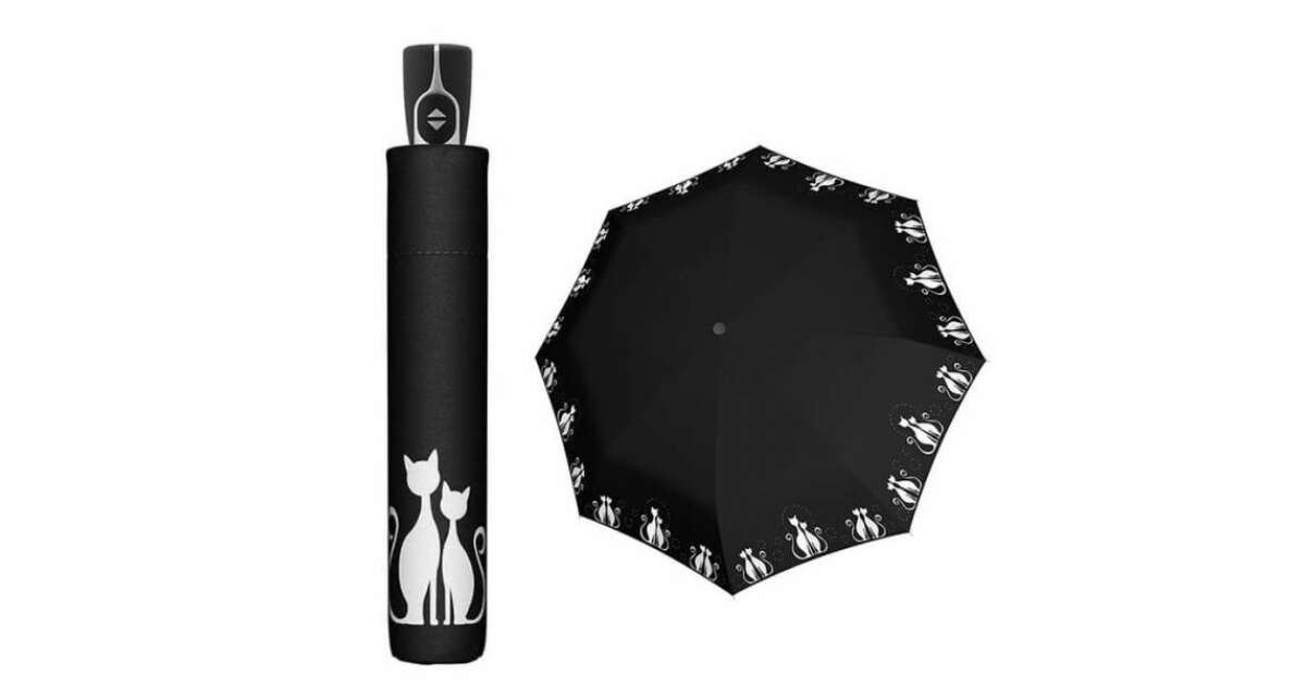 Cicás Doppler Fiber Magic Clear női automata esernyő - páros macskás ...