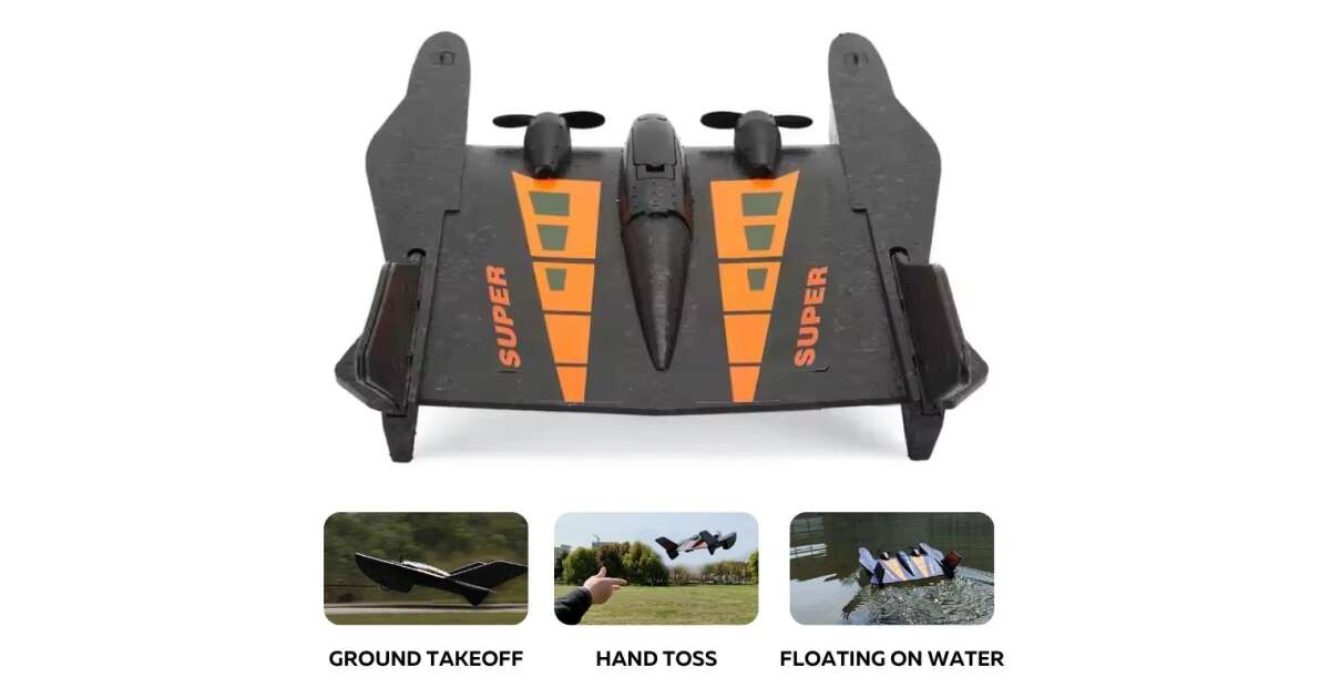 iUni FX815 RC Airplane, 2.4 GHz, Water Floating, Shockproof, Gyro ...