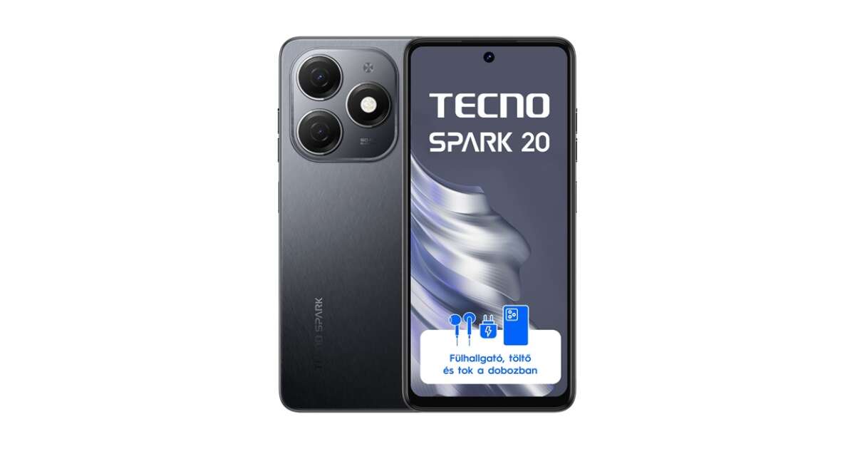 Tecno Spark 20 6,56 LTE 8/256GB DualSIM Gravity Black okostelefon ...