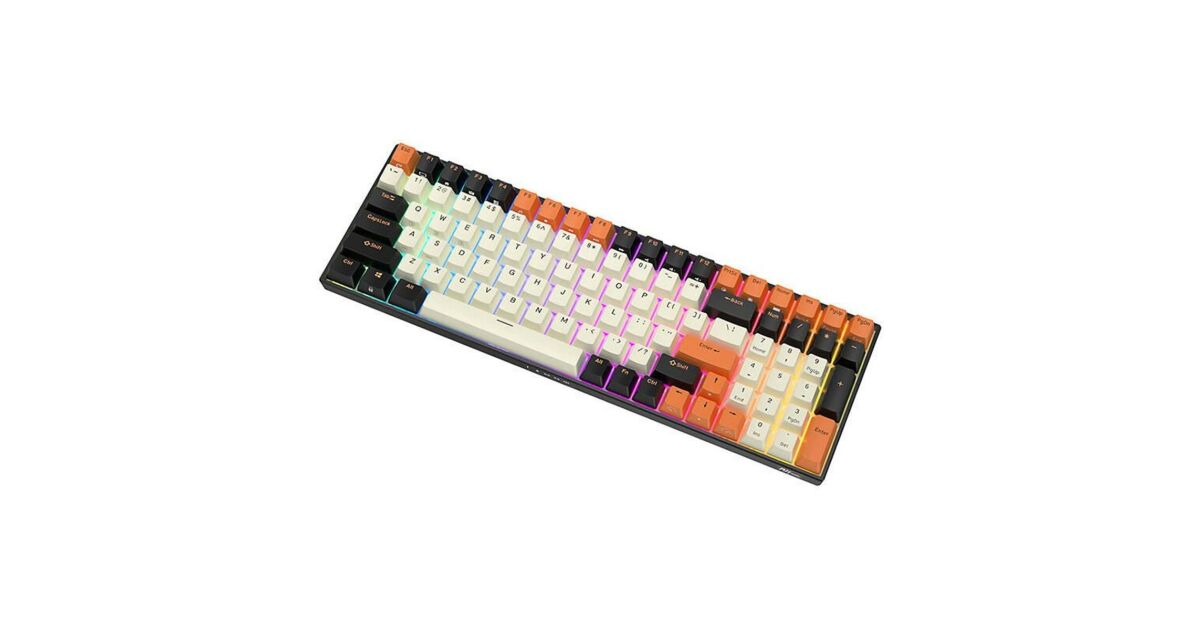 Mechanical keyboard Royal Kludge RK100 RGB, brown switch (black-orange ...
