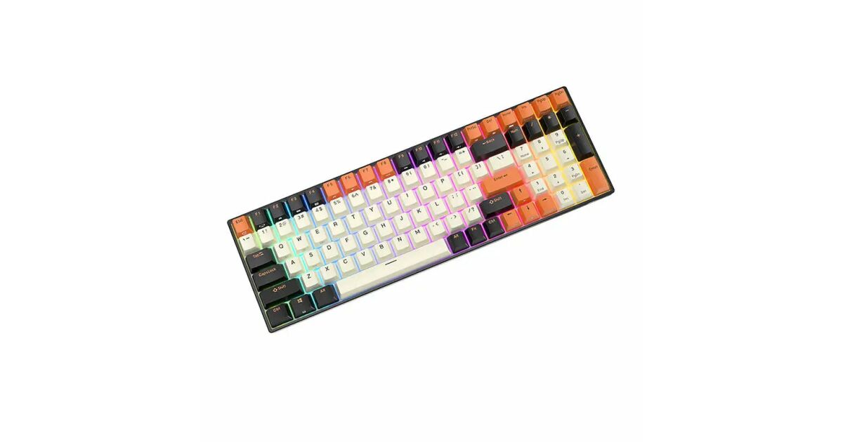 Mechanical keyboard Royal Kludge RK100 RGB, brown switch (black-orange ...