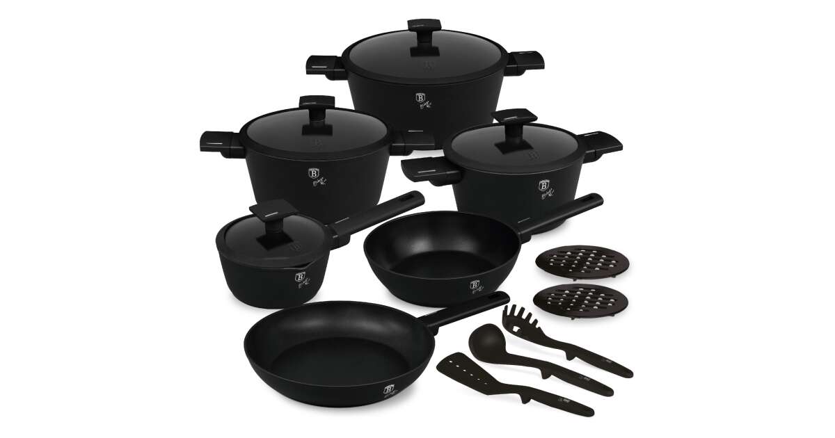 Berlinger Haus Matte Black Collection, Edénykészlet, 15 részes BH-8198 ...